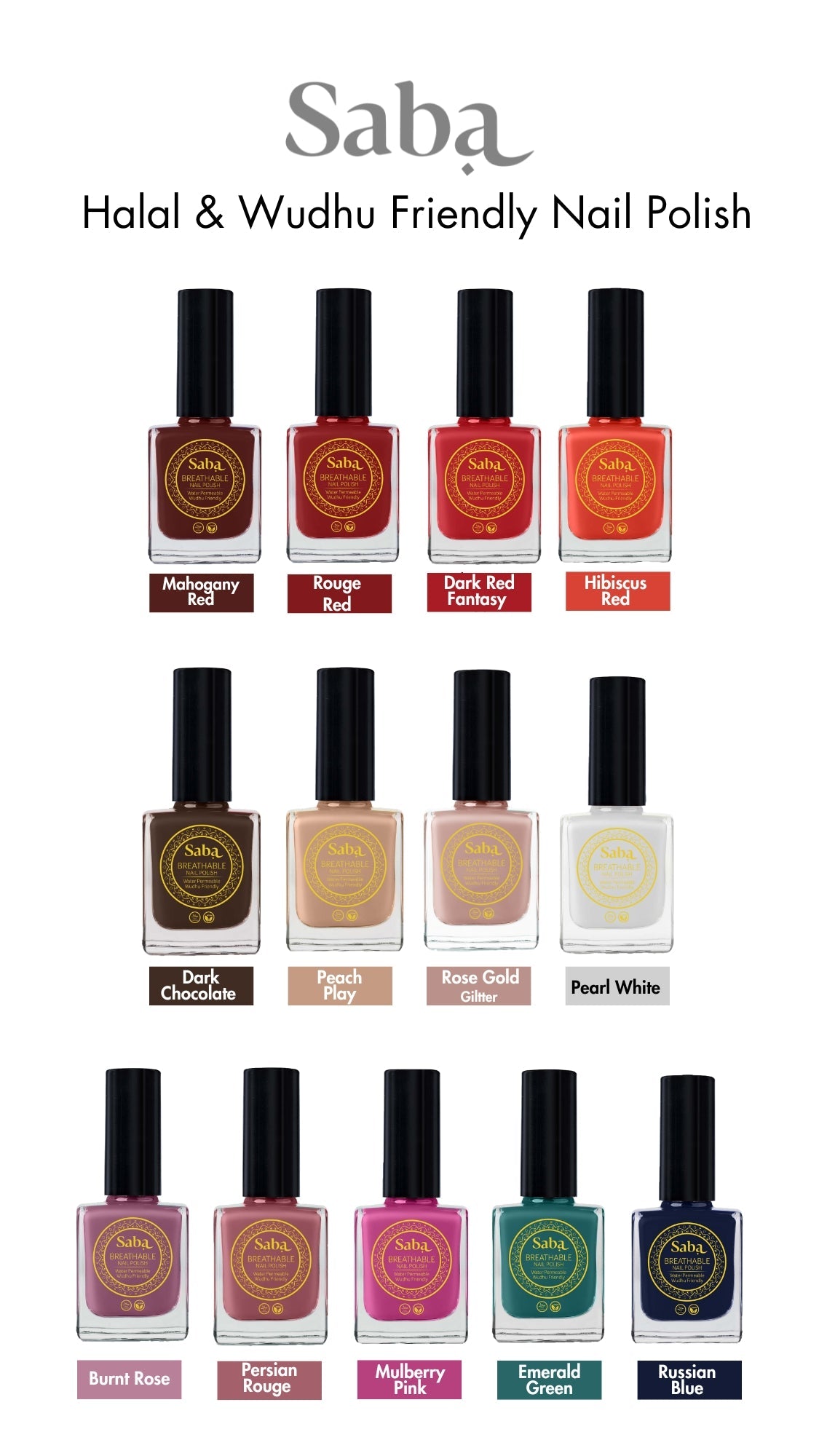 Shop Saba Halal Breathable Nail Polish | Wudhu-Friendly Cosmetics ...