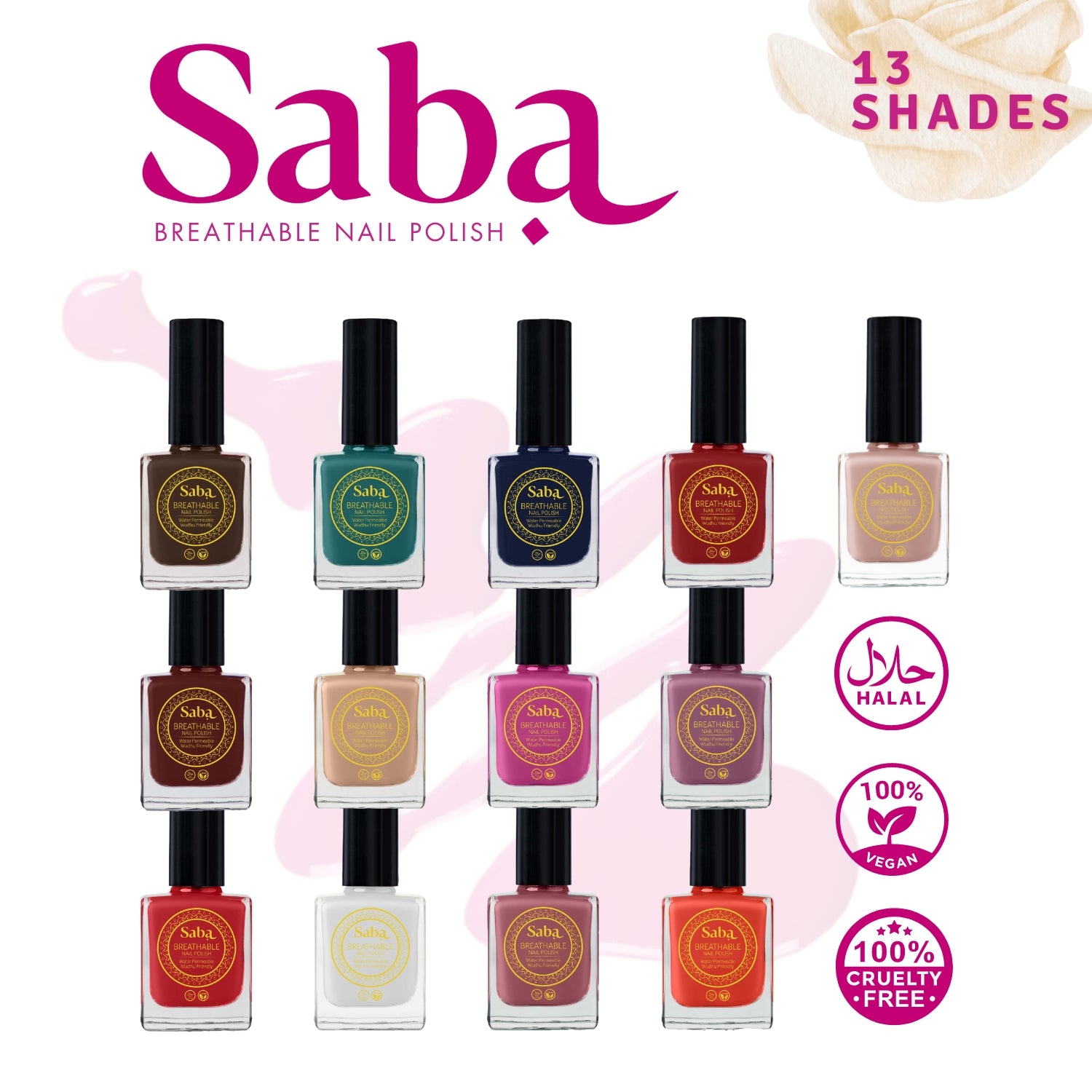 Halal Wudhu-Friendly Solat Friendly Breathable Nail Polish | Saba Nail ...